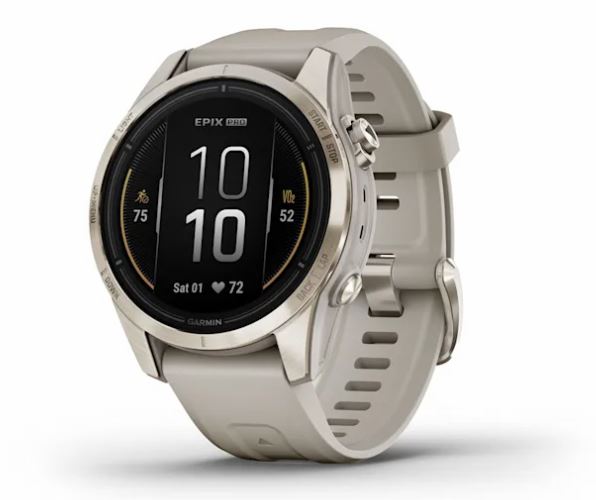 epix Pro (Gen 2) Sapphire Edition | 42 mm Soft Gold with Light Sand Ba ...