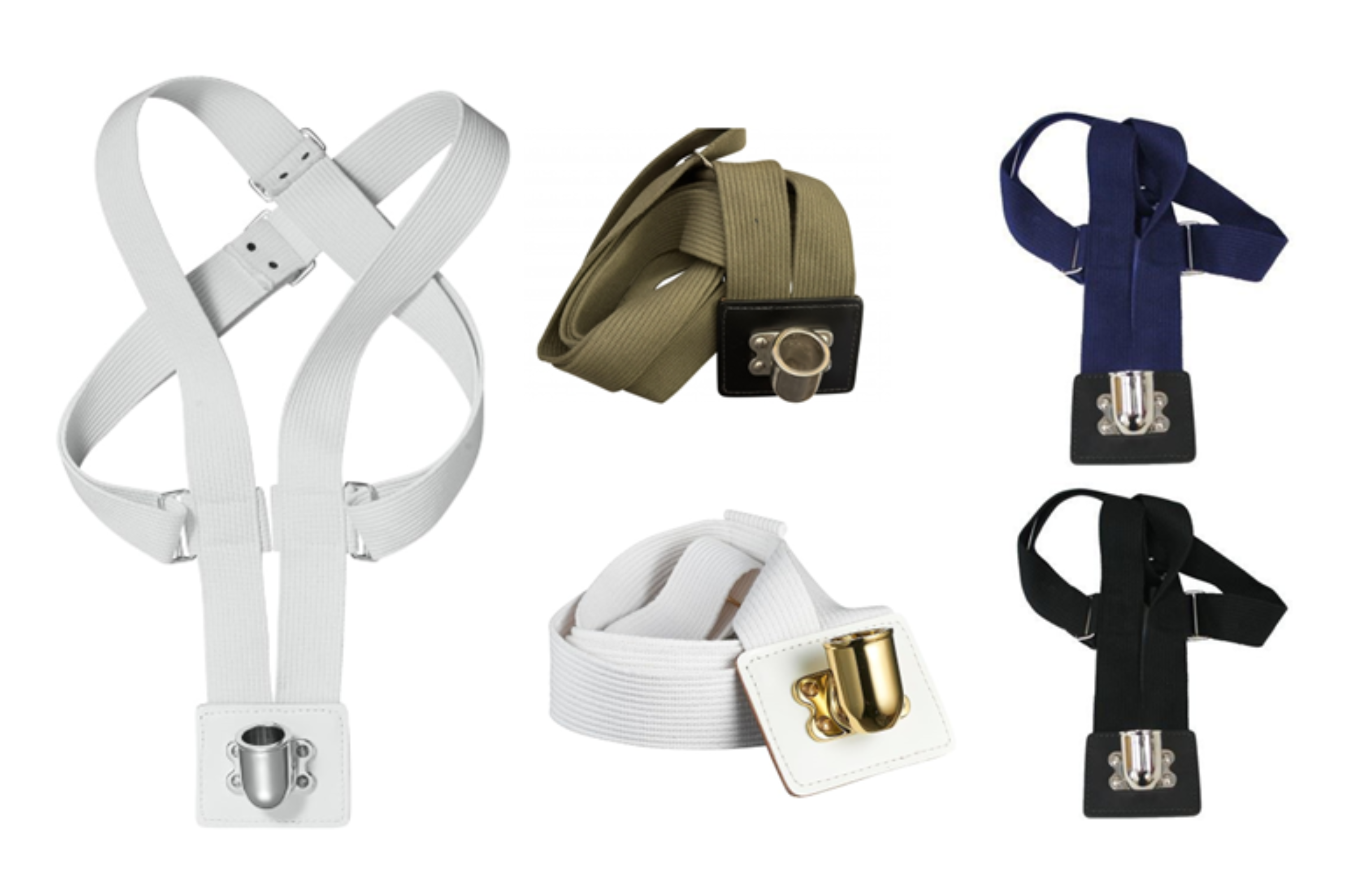 Guidon Flag Carrier, Double Strap Web Harness, Leather Shield – Mil-Bar